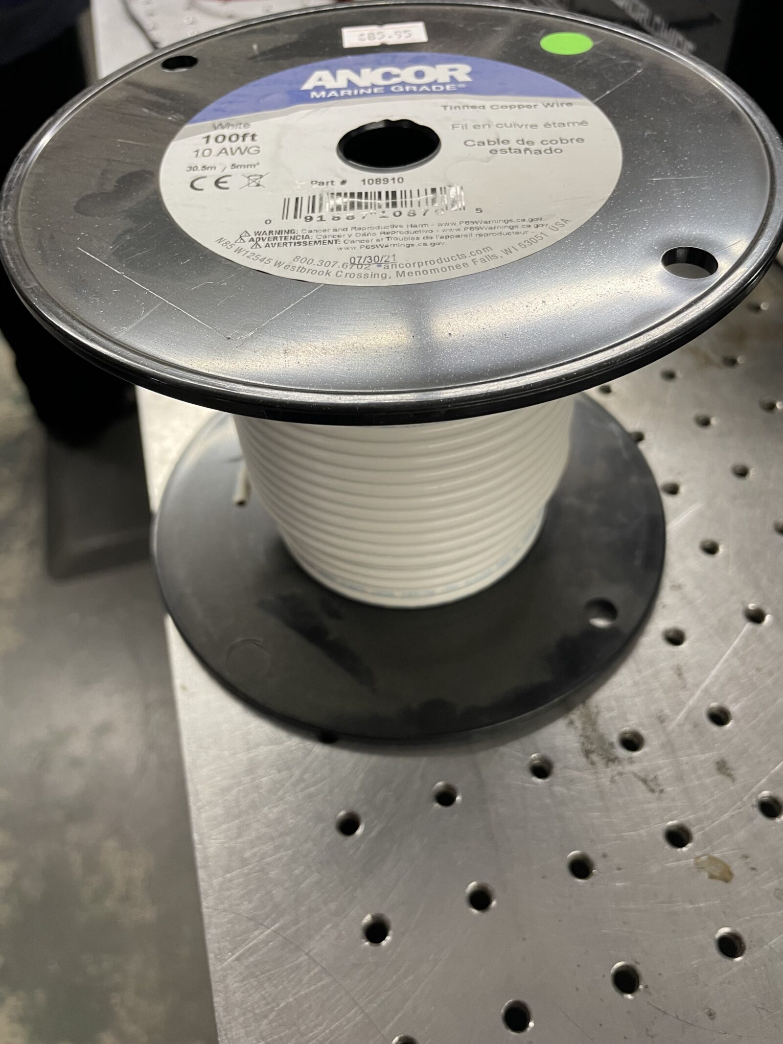 ANCOR 10 AWG Marine Grade White 100′ Spool – BTW Electronic Parts